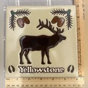 Kitchen | Yellowstone Moose Masterworks Handcrafted Art Ceramic Tile 6 ...